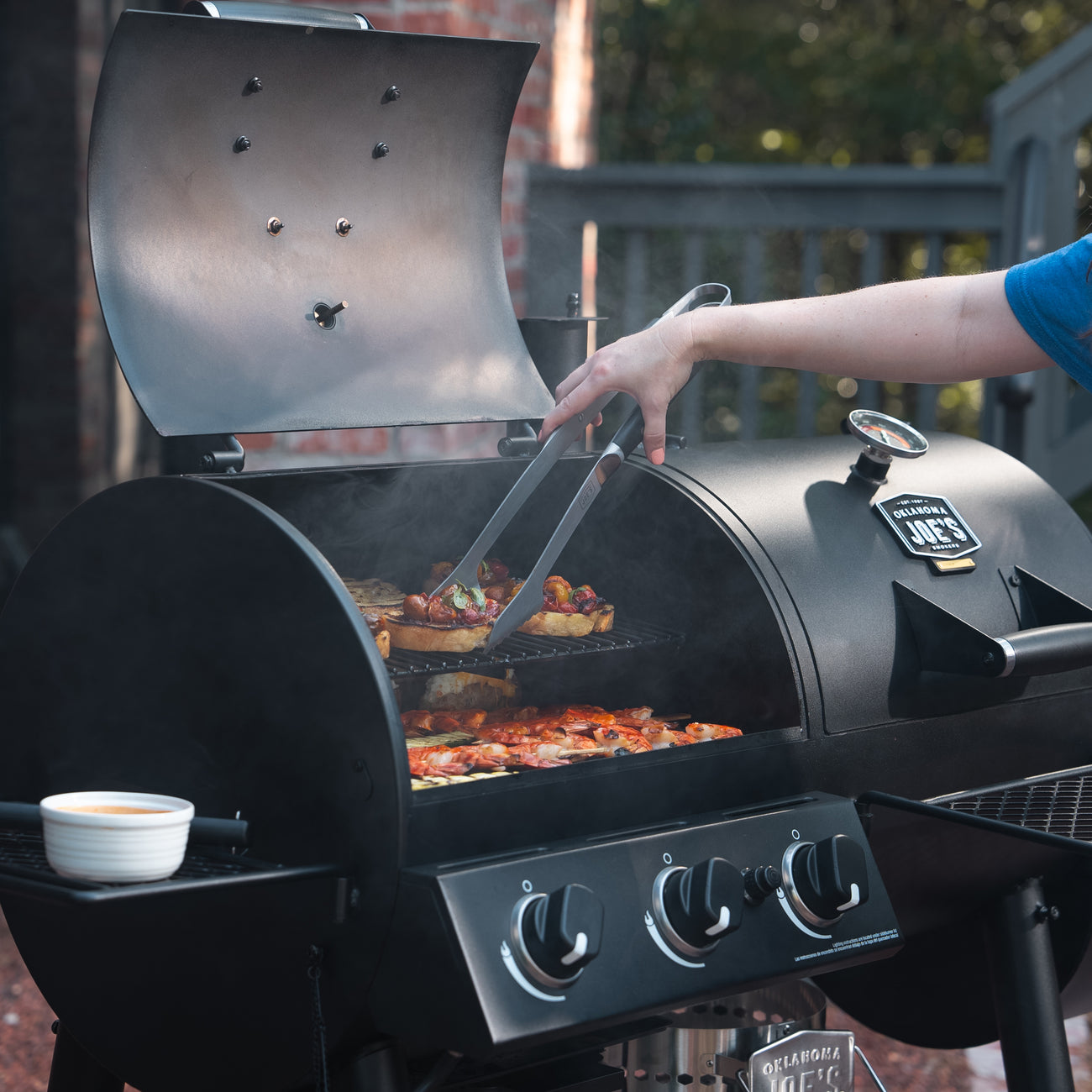 Canyon Combo DLX Gas Grill & Offset Smoker